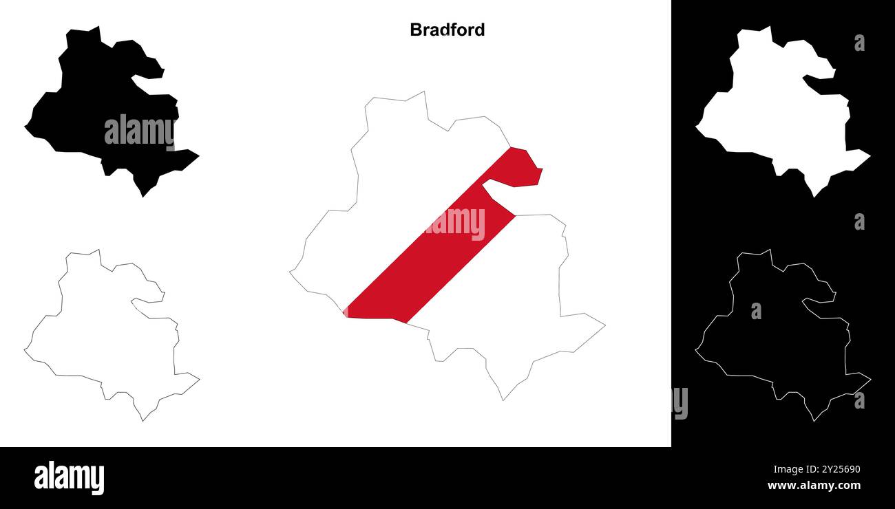 Bradford blank outline map set Stock Vector Image & Art - Alamy