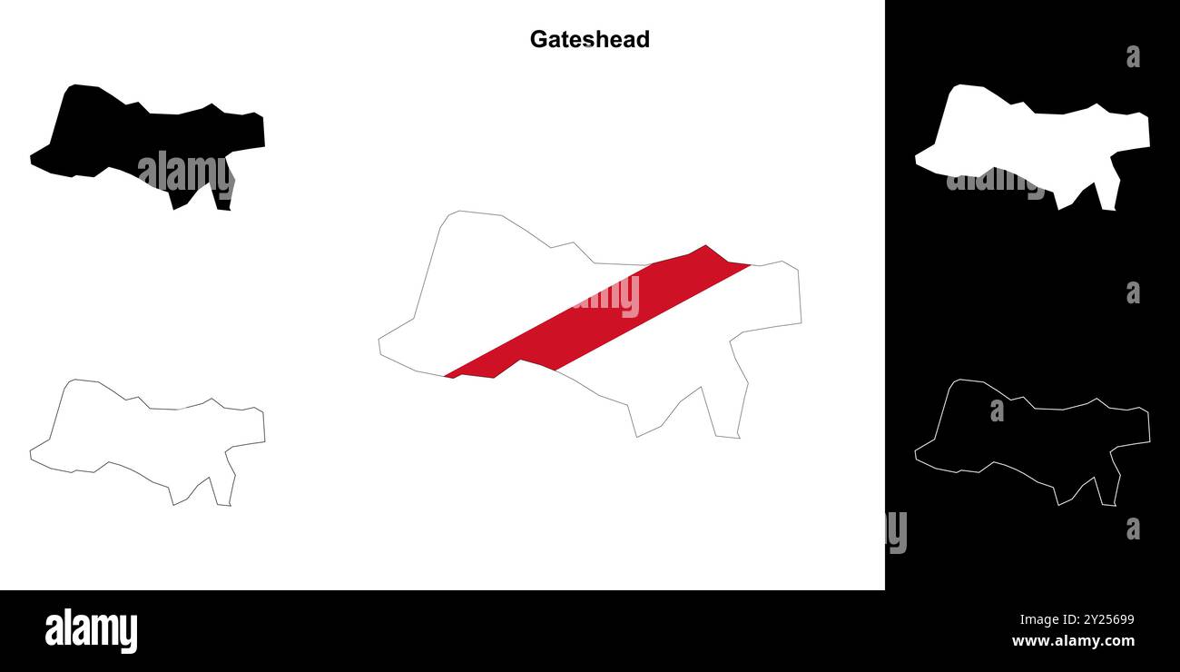 Gateshead blank outline map set Stock Vector Image & Art - Alamy