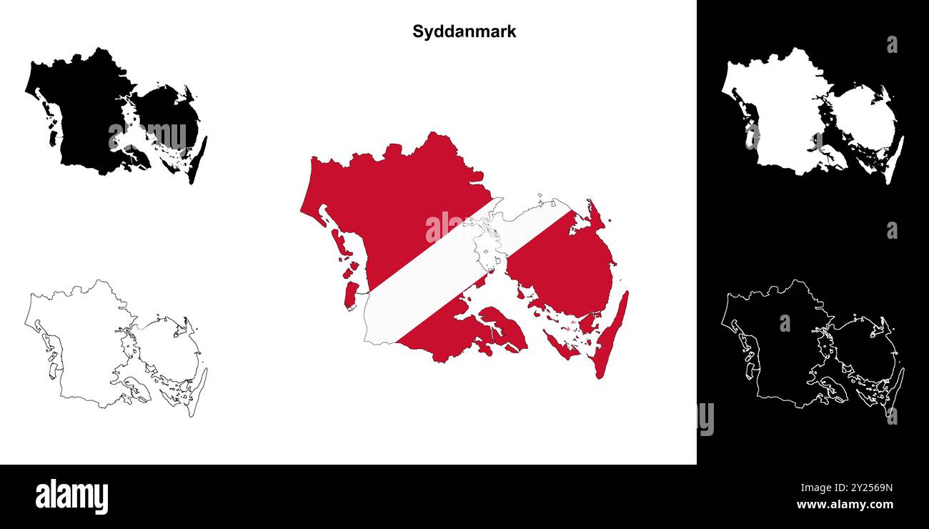 Blank syddanmark map vector vectors hi-res stock photography and images ...