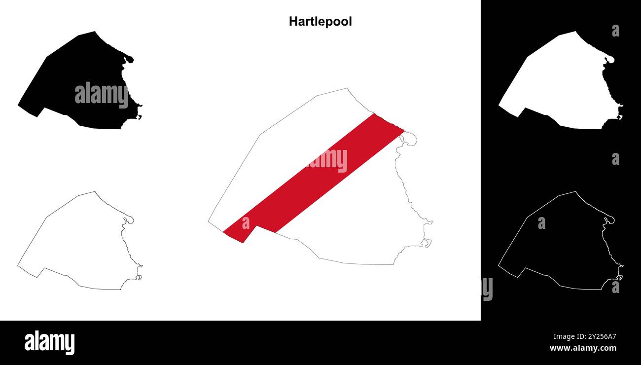 Hartlepool blank outline map set Stock Vector Image & Art - Alamy