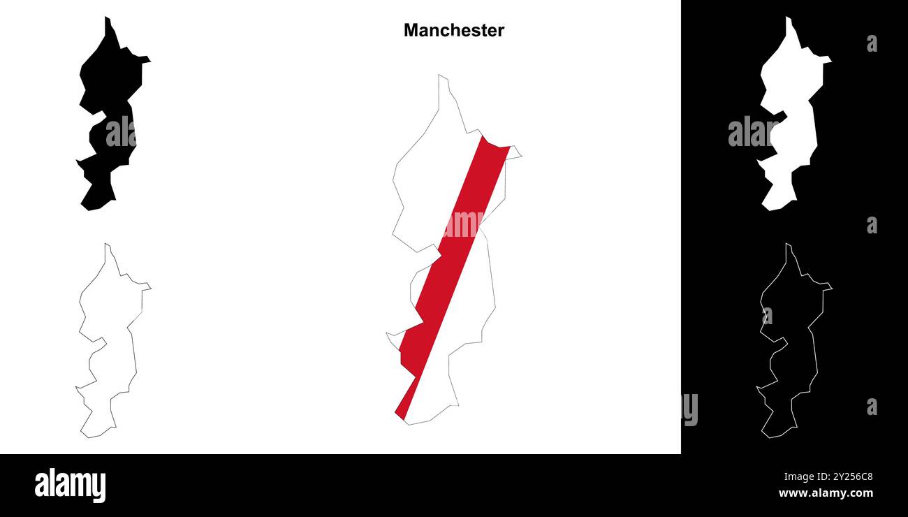 Manchester blank outline map set Stock Vector Image & Art - Alamy