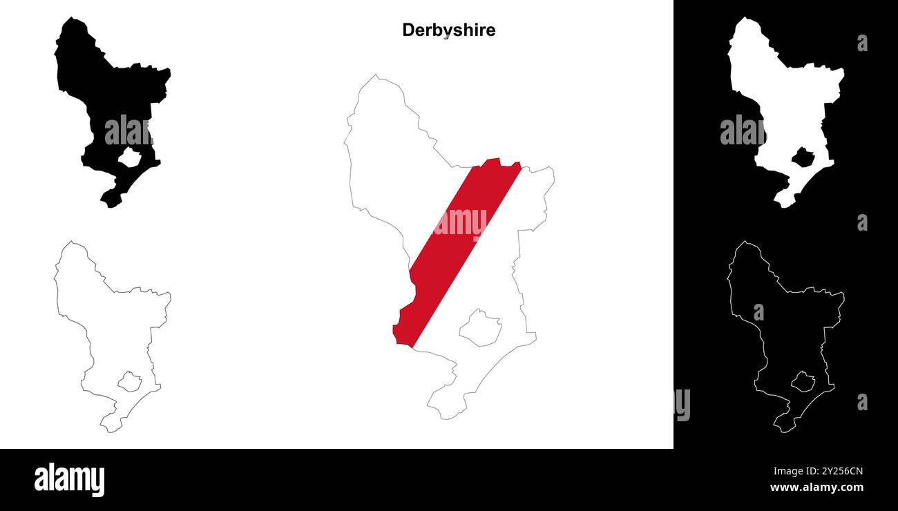 Derbyshire blank outline map set Stock Vector Image & Art - Alamy