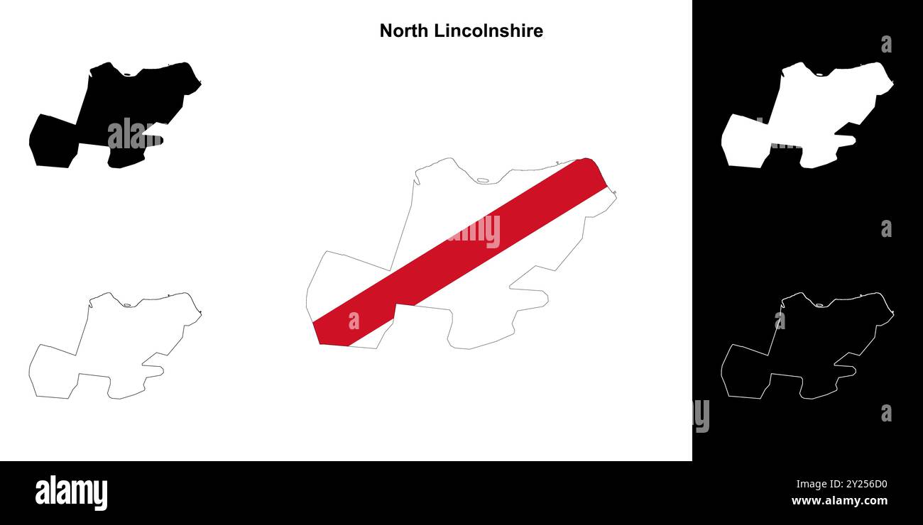 North lincolnshire vector outline map hi-res stock photography and ...