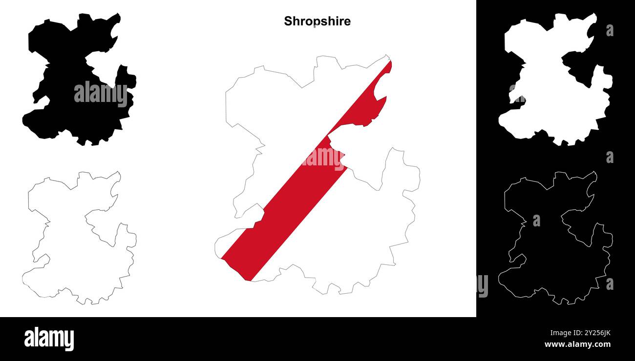 Shropshire outline map hi-res stock photography and images - Alamy