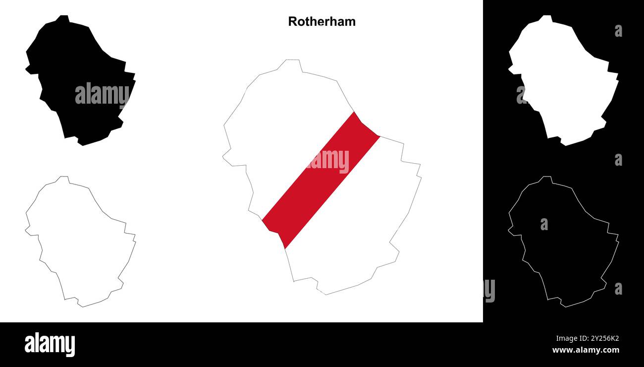 Rotherham blank outline map set Stock Vector Image & Art - Alamy