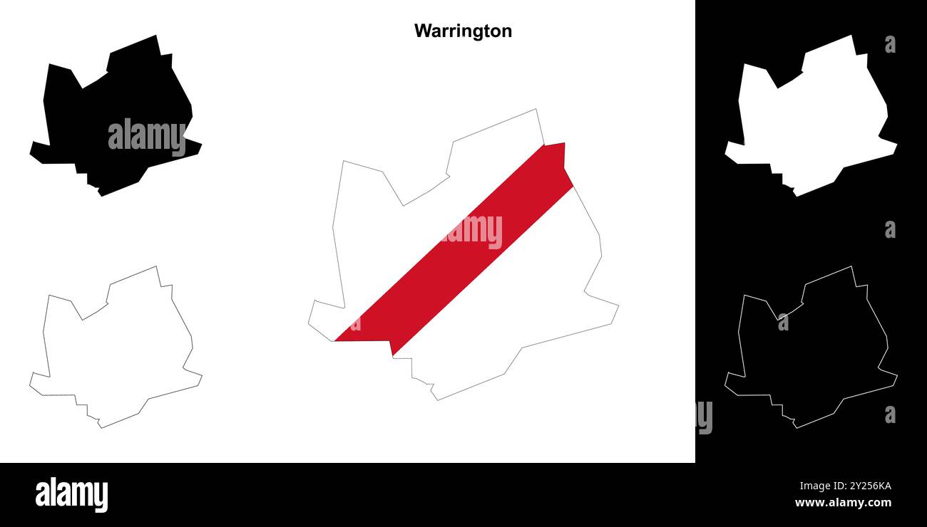 Warrington blank outline map set Stock Vector Image & Art - Alamy