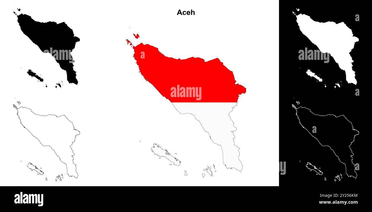 Aceh province outline map set Stock Vector Image & Art - Alamy