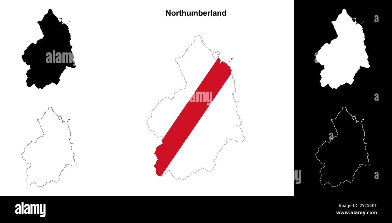Northumberland outline map hi-res stock photography and images - Alamy