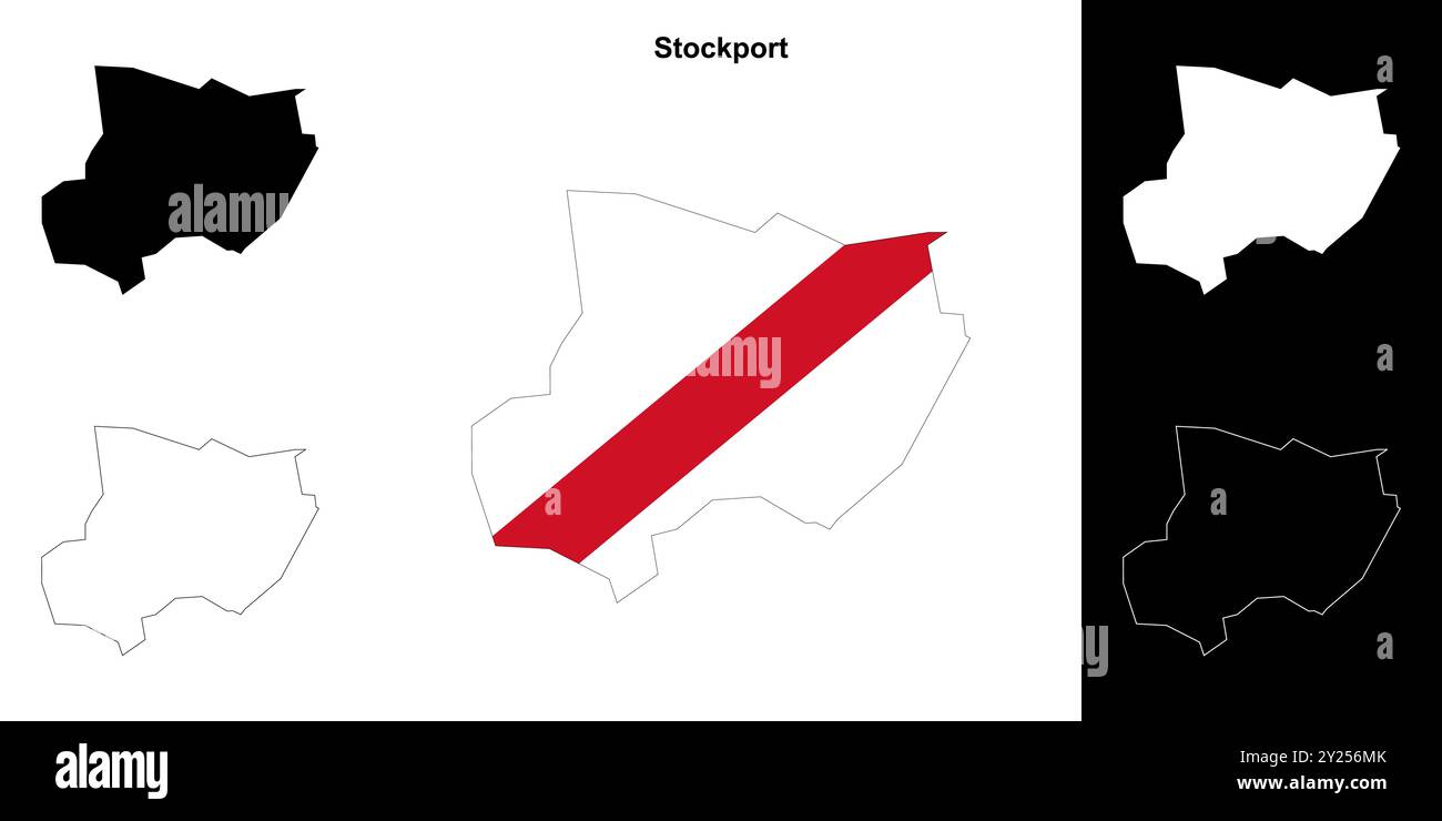 Stockport blank outline map set Stock Vector Image & Art - Alamy