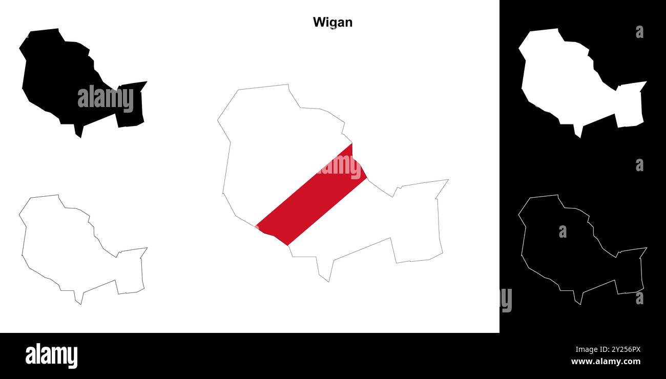 Wigan blank outline map set Stock Vector Image & Art - Alamy