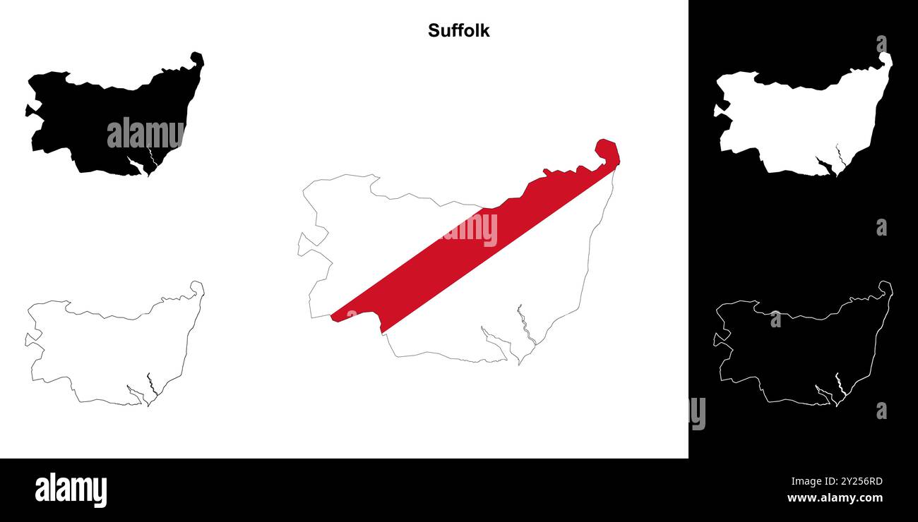 Suffolk blank outline map set Stock Vector Image & Art - Alamy