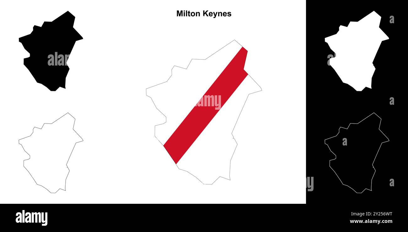 Milton keynes outline map hi-res stock photography and images - Alamy