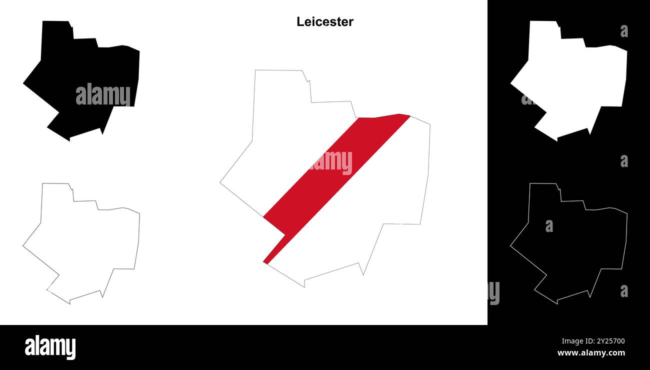 Leicester blank outline map set Stock Vector Image & Art - Alamy