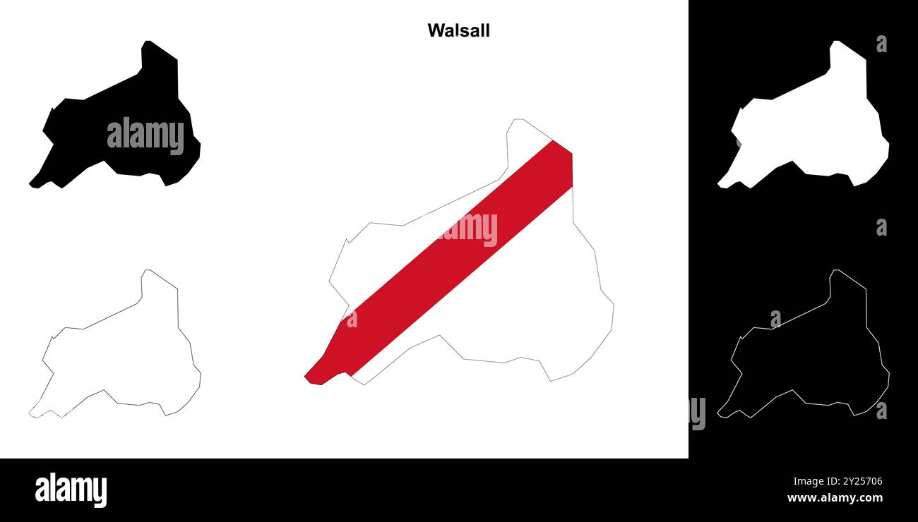 Walsall blank outline map set Stock Vector Image & Art - Alamy