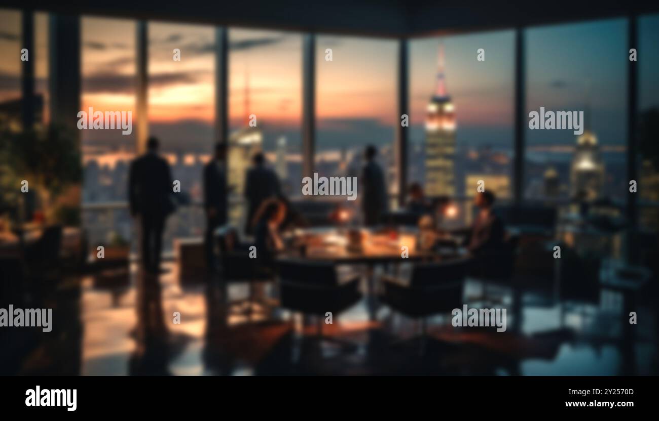 Artistic blur background of modern office interior design.Finance and ...