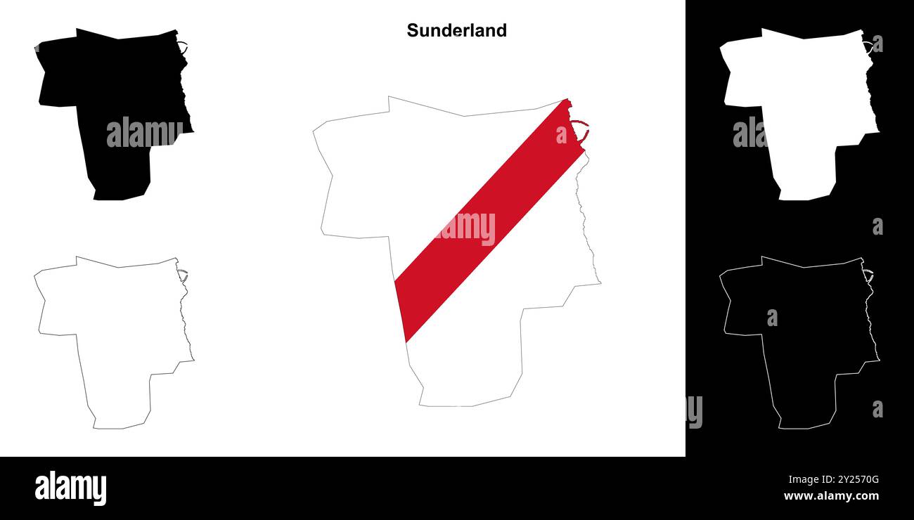 Sunderland blank outline map set Stock Vector Image & Art - Alamy