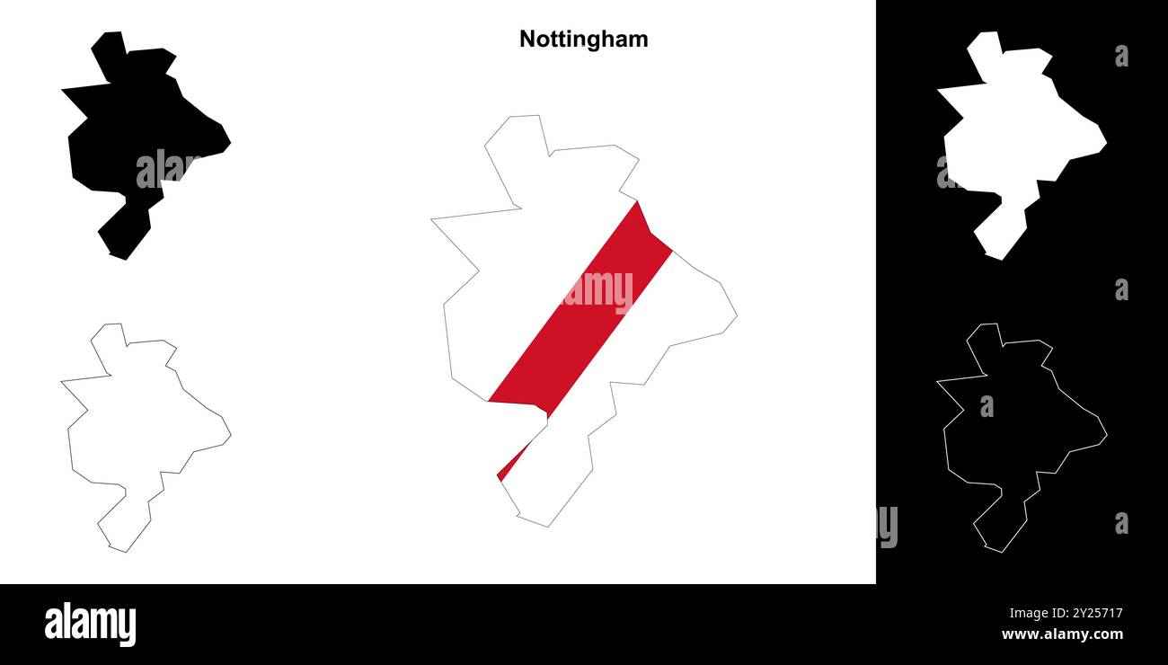 Nottingham blank outline map set Stock Vector Image & Art - Alamy