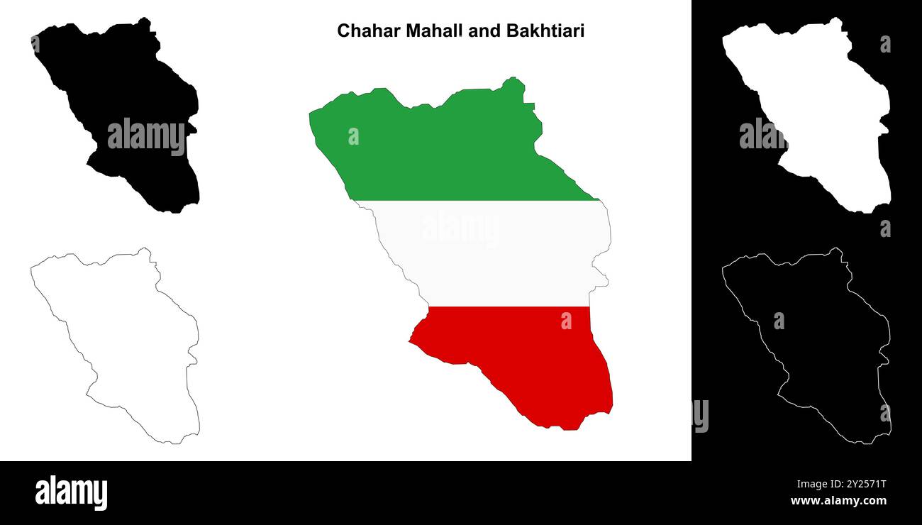 Chahar mahall and bakhtiari outline map Stock Vector Images - Alamy