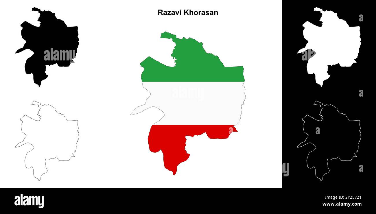 Razavi Khorasan province outline map set Stock Vector Image & Art - Alamy