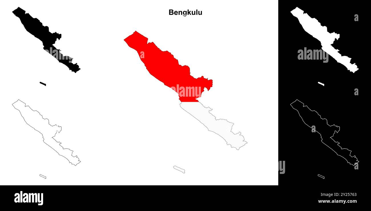 Bengkulu province outline map set Stock Vector Image & Art - Alamy