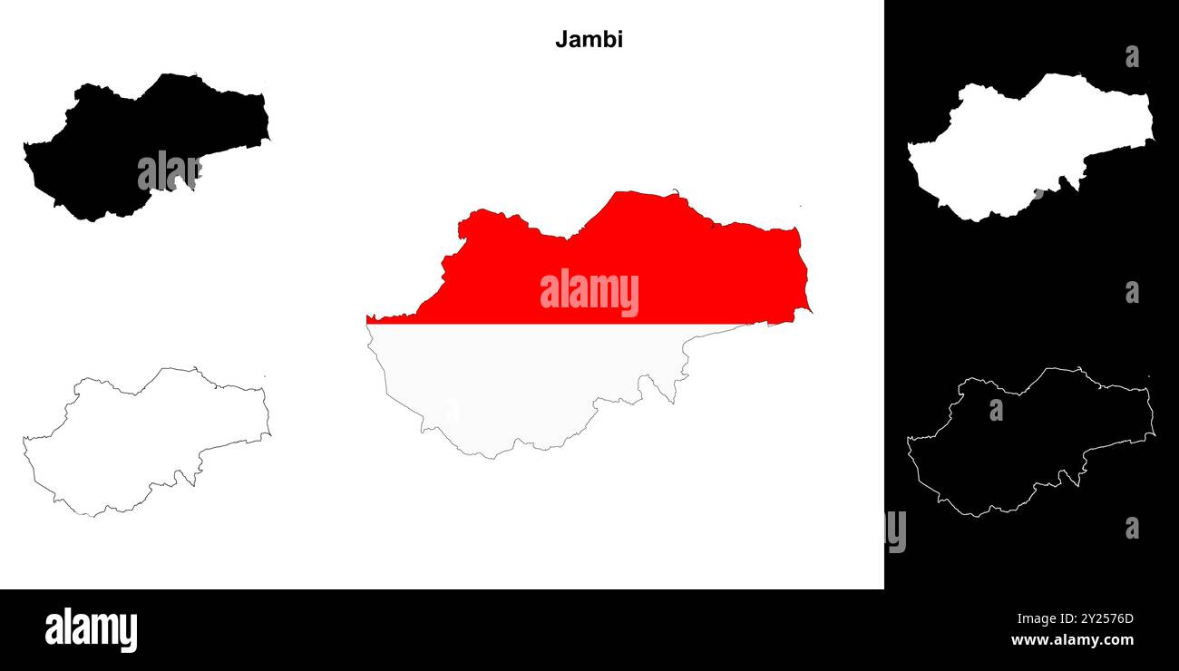 Jambi province outline map set Stock Vector Image & Art - Alamy