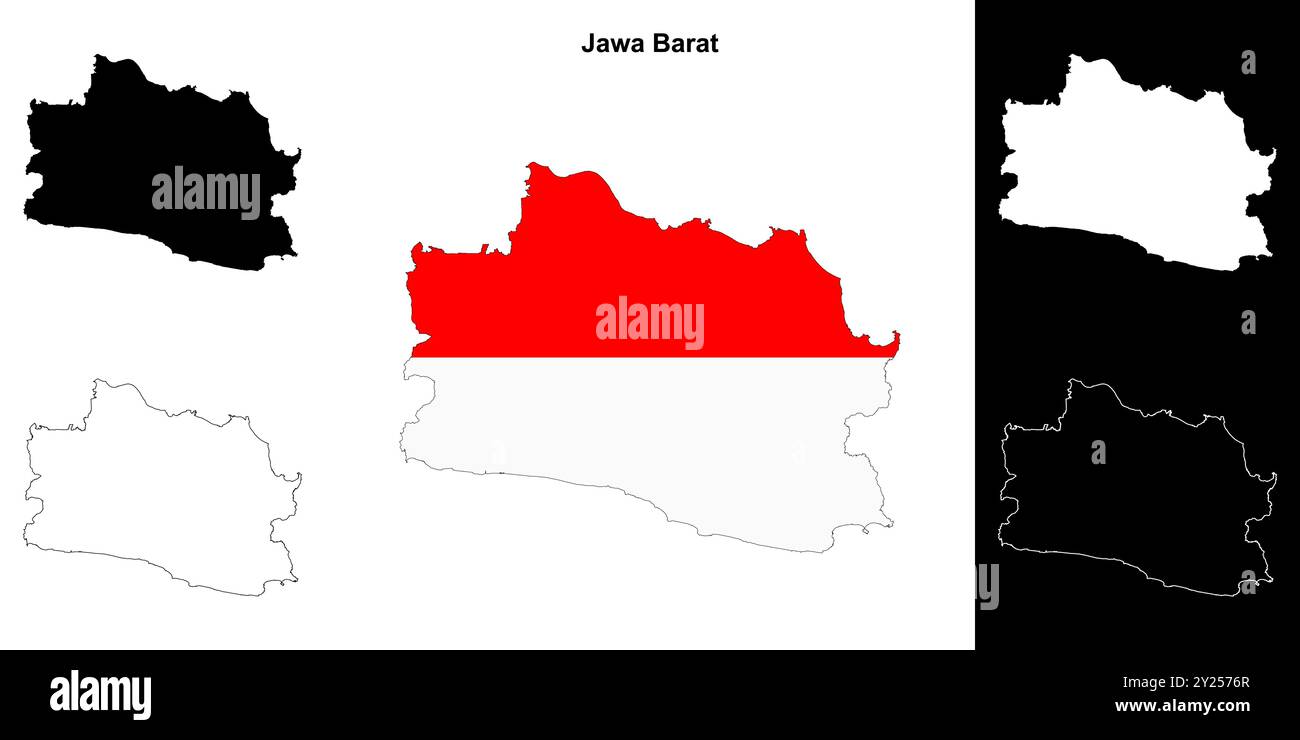 Jawa Barat province outline map set Stock Vector Image & Art - Alamy