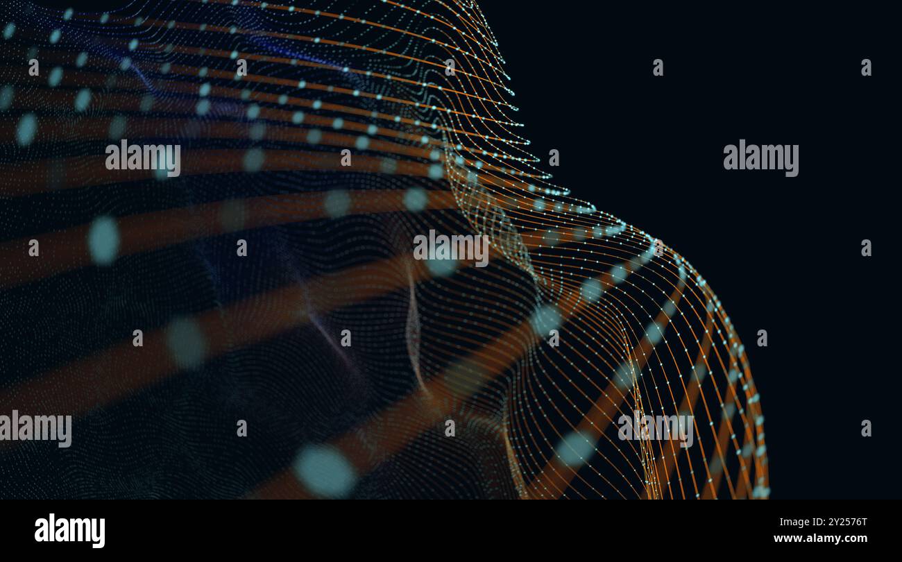 Mesh or net with lines and geometric shapes detail.Connection structure ...