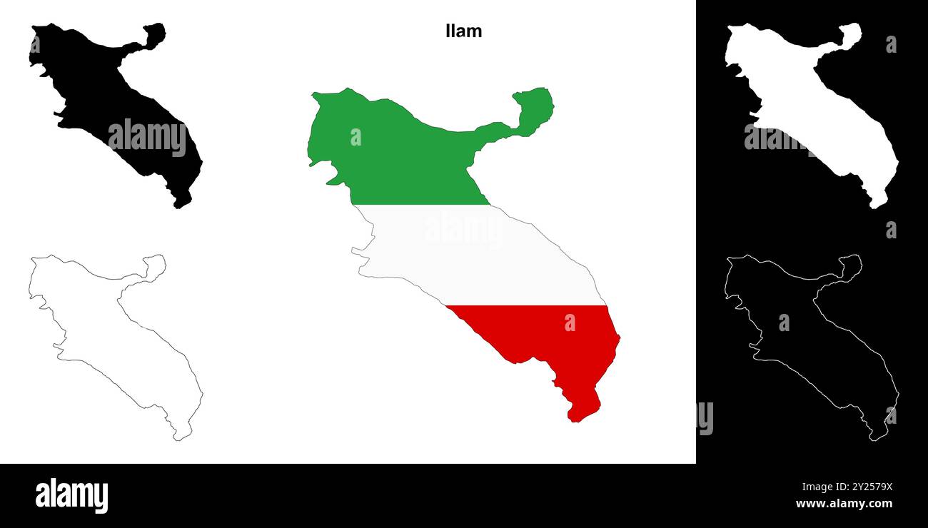 Ilam province outline map set Stock Vector Image & Art - Alamy