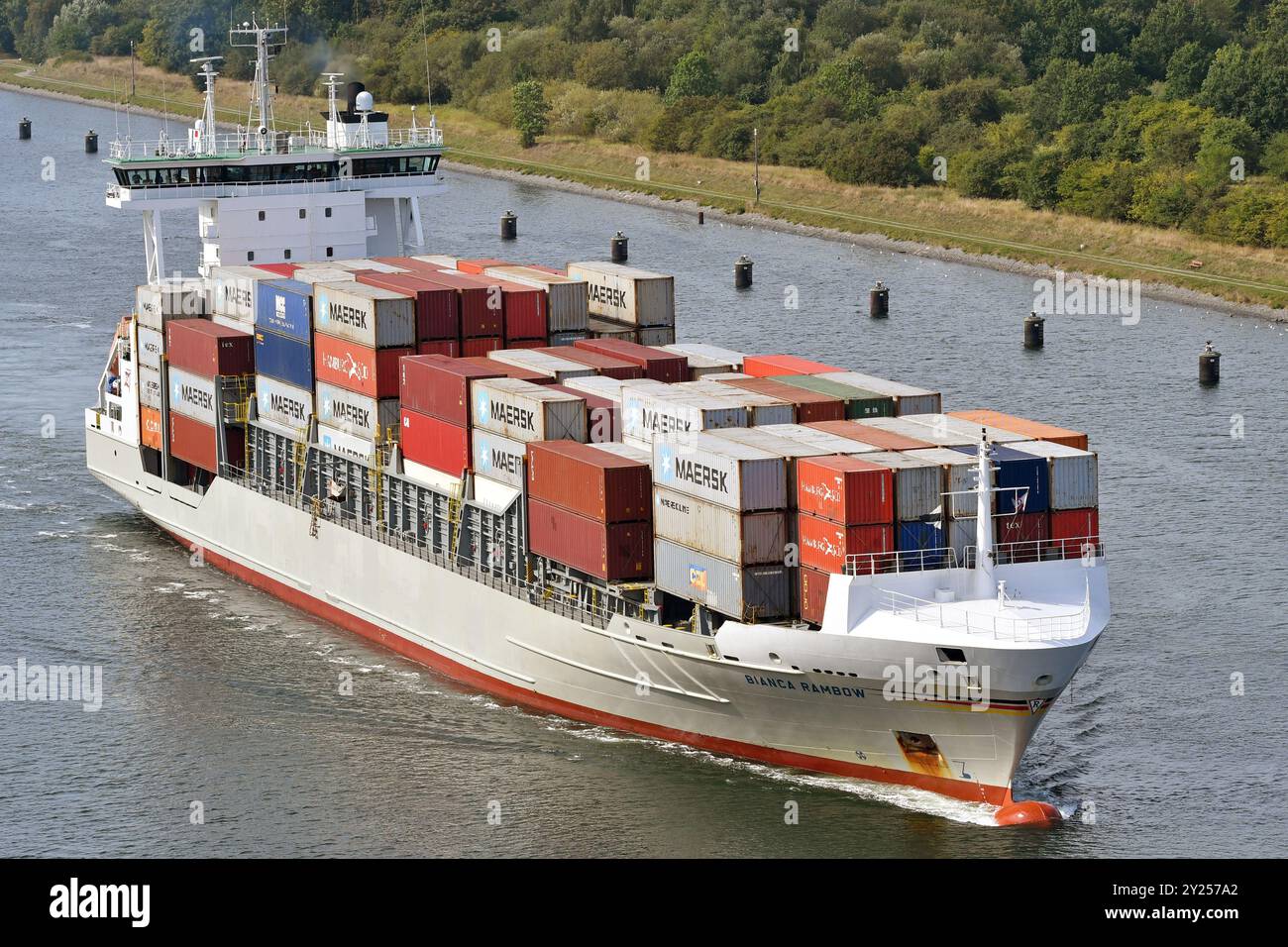 Containership BIANCA RAMBOW passing the Kiel Canal Stock Photo - Alamy
