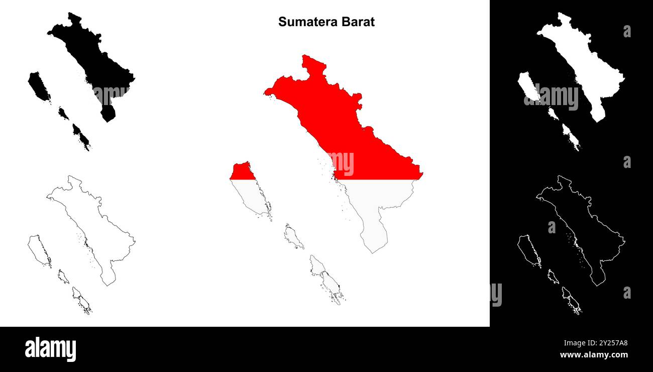 Sumatera Barat province outline map set Stock Vector Image & Art - Alamy