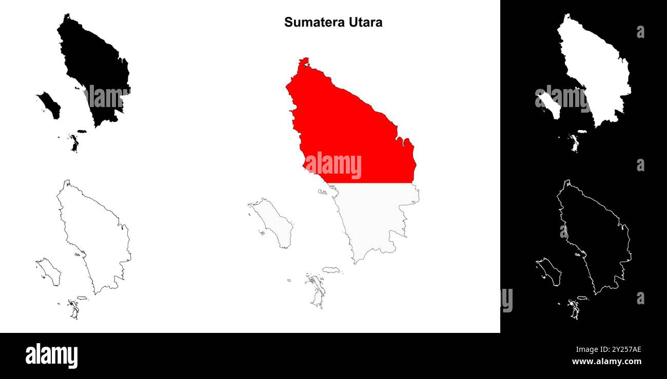 Sumatera Utara province outline map set Stock Vector Image & Art - Alamy