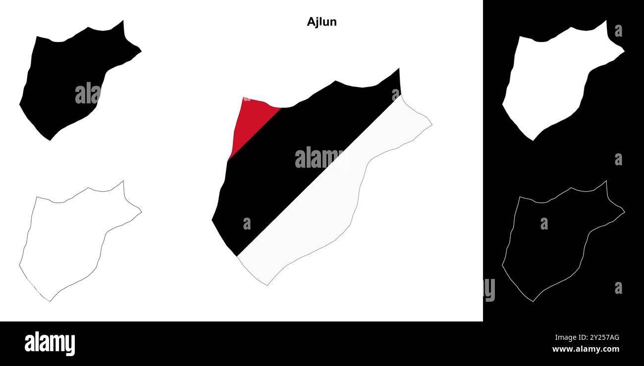 Ajlun vector outline map hi-res stock photography and images - Alamy