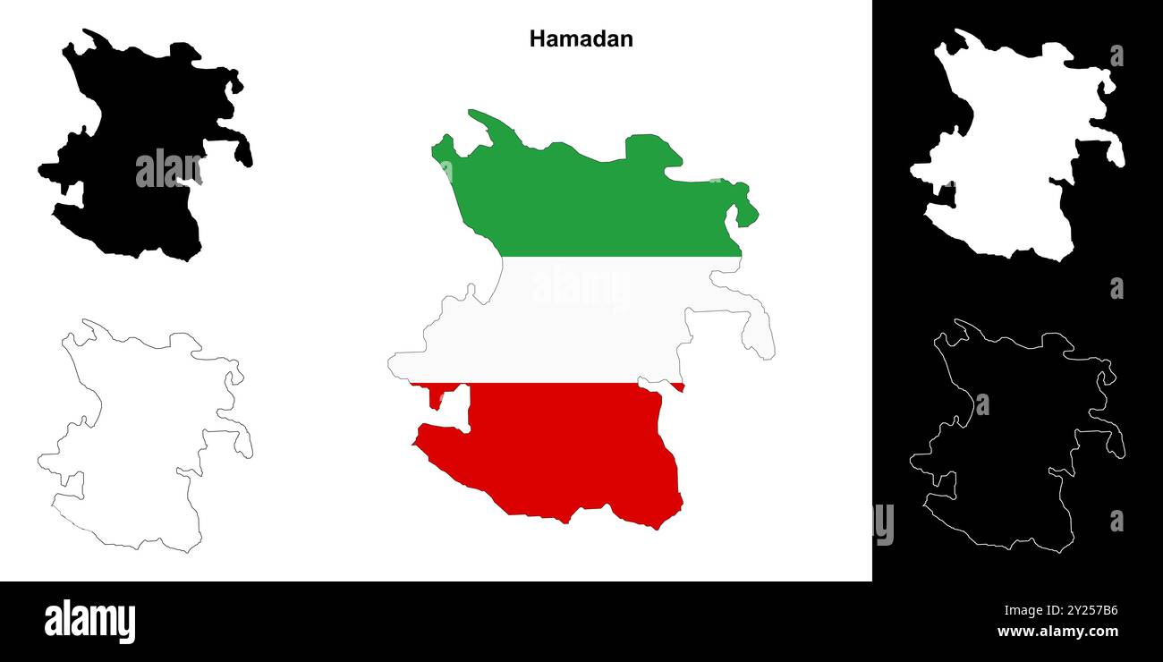 Hamadan outline map hi-res stock photography and images - Alamy