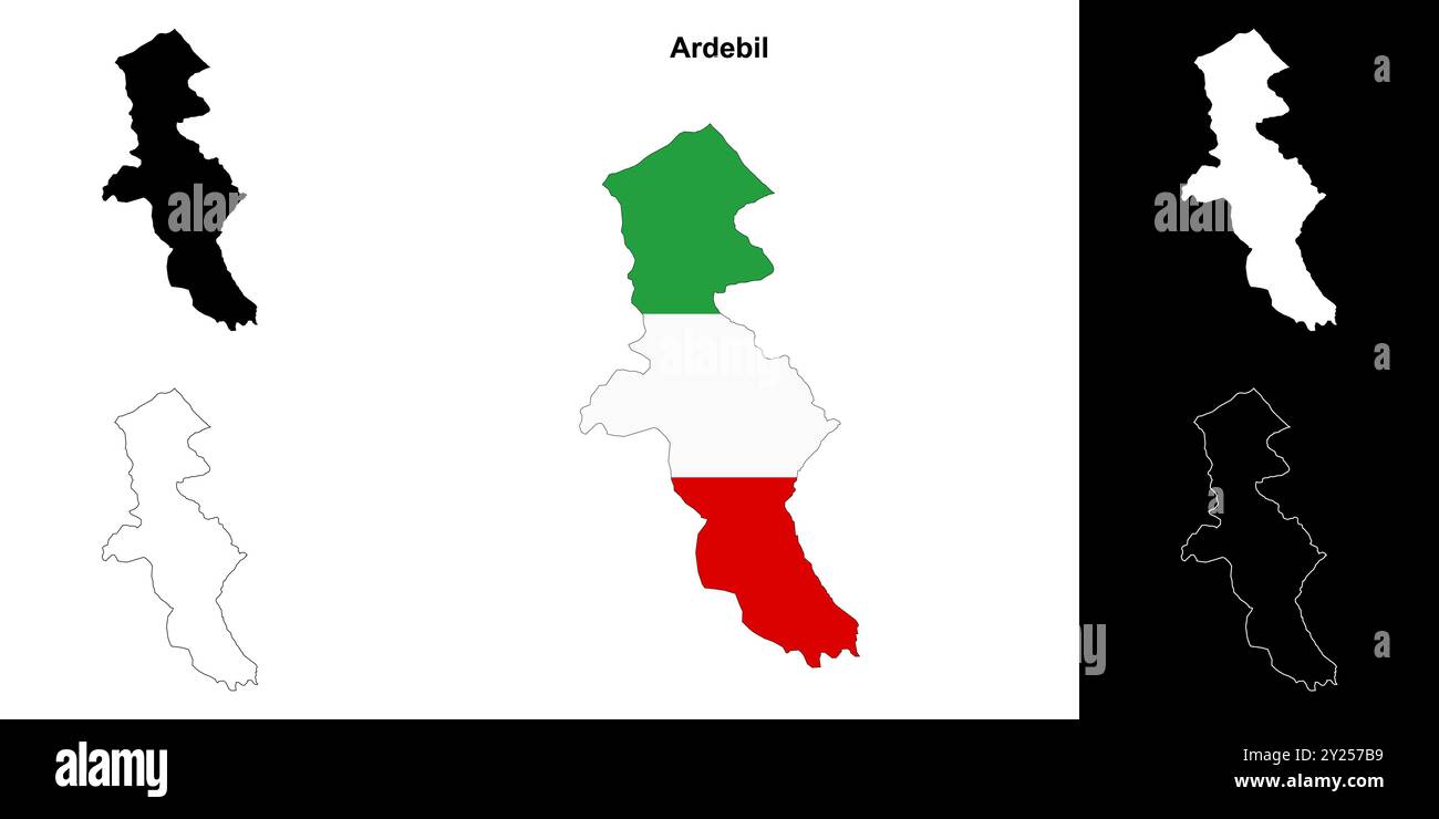 Ardebil province outline map set Stock Vector Image & Art - Alamy