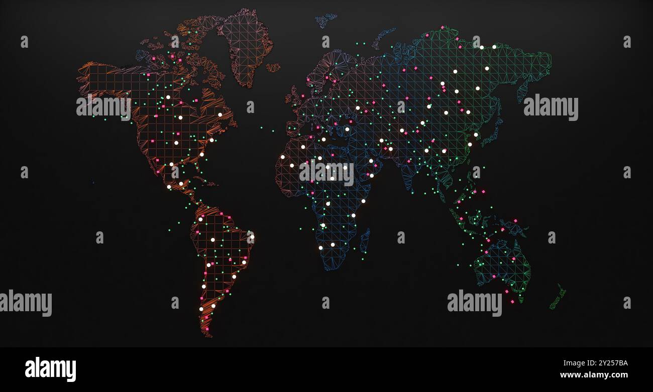 World map and networking.concept of international logistics of ...