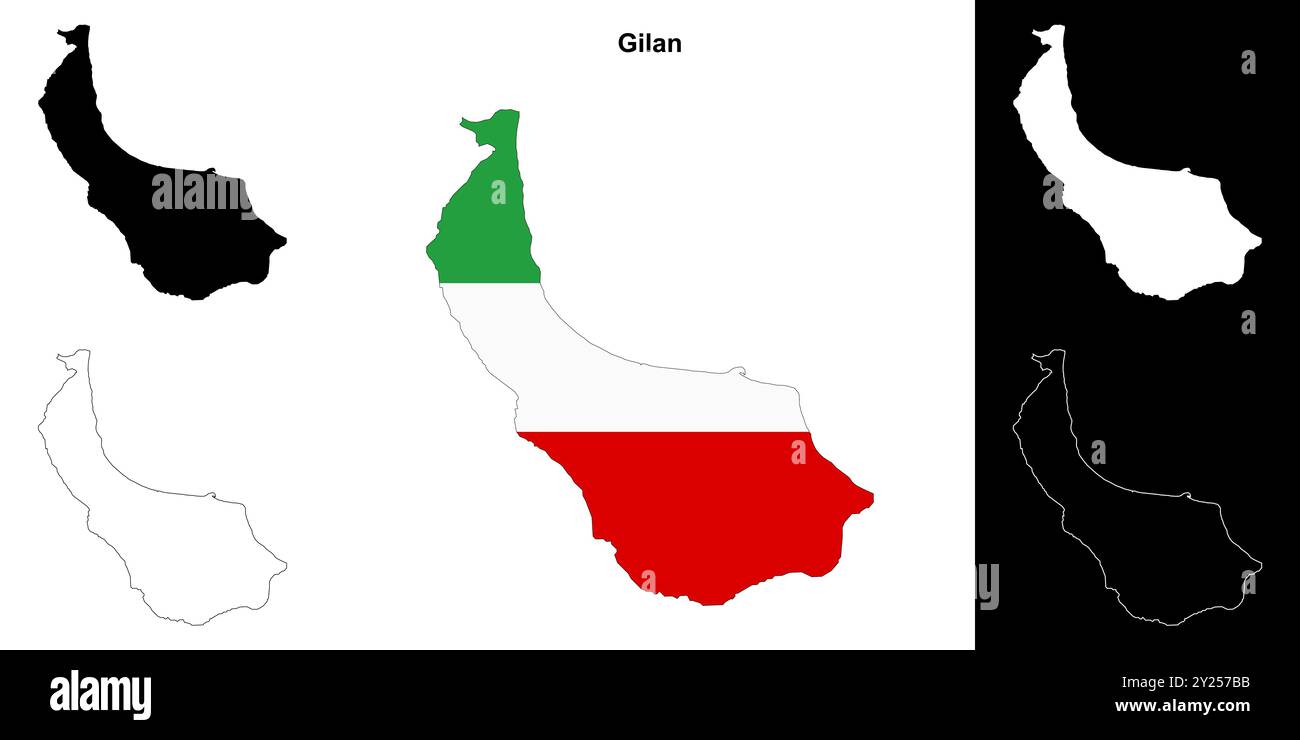 Gilan province outline map set Stock Vector Image & Art - Alamy