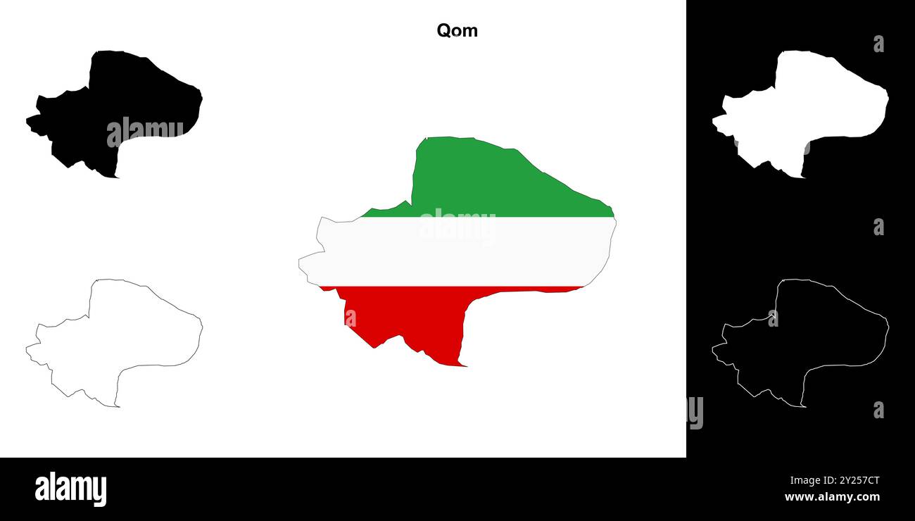 Qom province outline map set Stock Vector Image & Art - Alamy