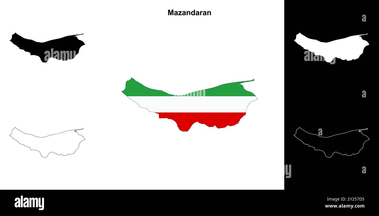 Mazandaran outline map hi-res stock photography and images - Alamy