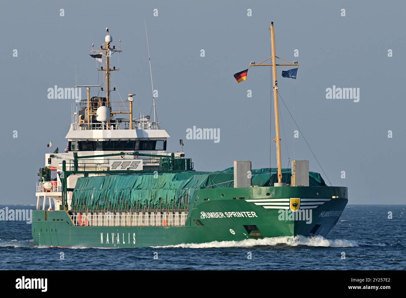 General Cargo Ship HUMBER SPRINTER showing it's new green colours at ...