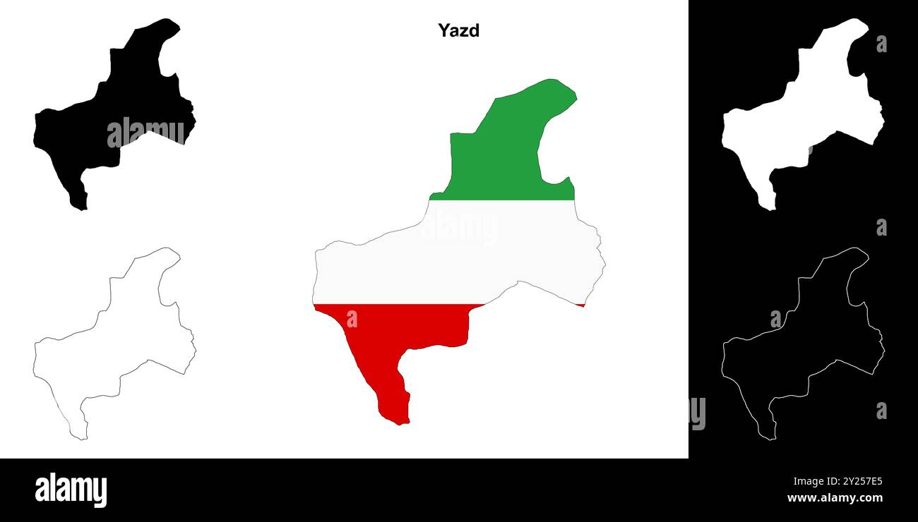 Yazd province outline map set Stock Vector Image & Art - Alamy