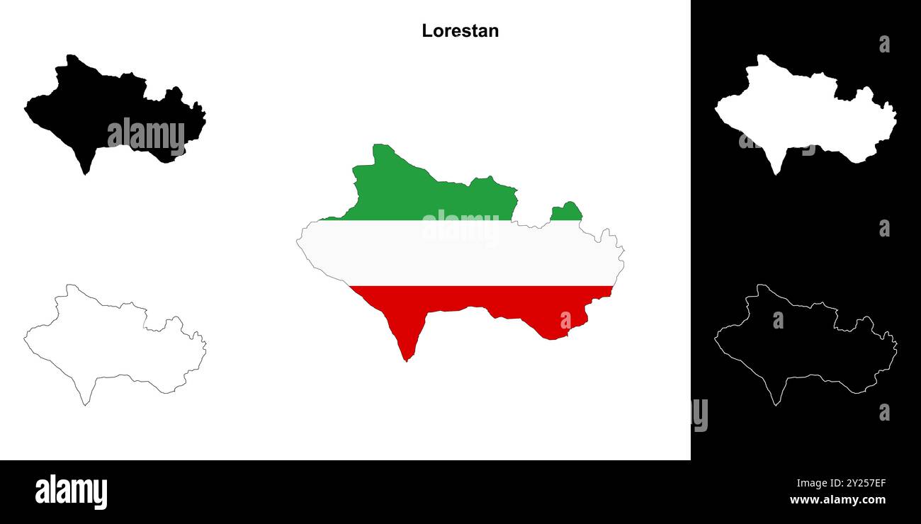 Lorestan province outline map set Stock Vector Image & Art - Alamy