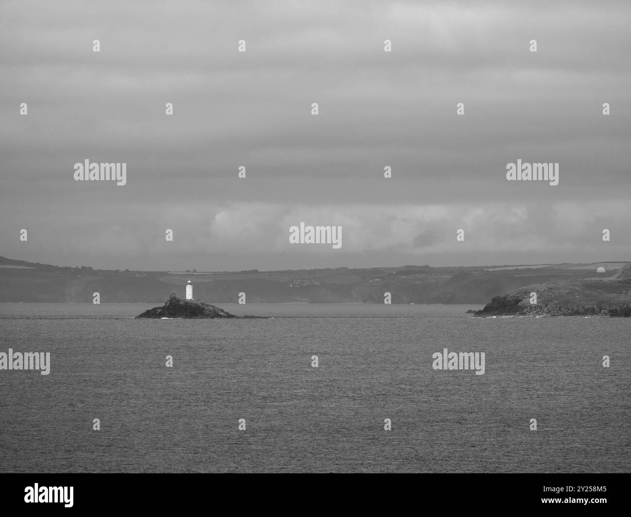 B&W Landscape of Seal Island, St Ives, Cornwall, England, UK, GB Stock ...
