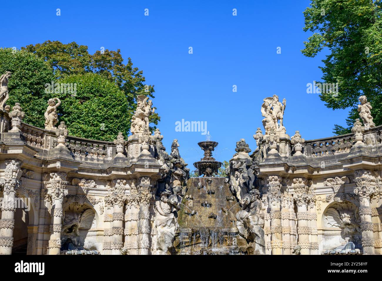 The Zwinger palace complex with gardens, one of the most important ...