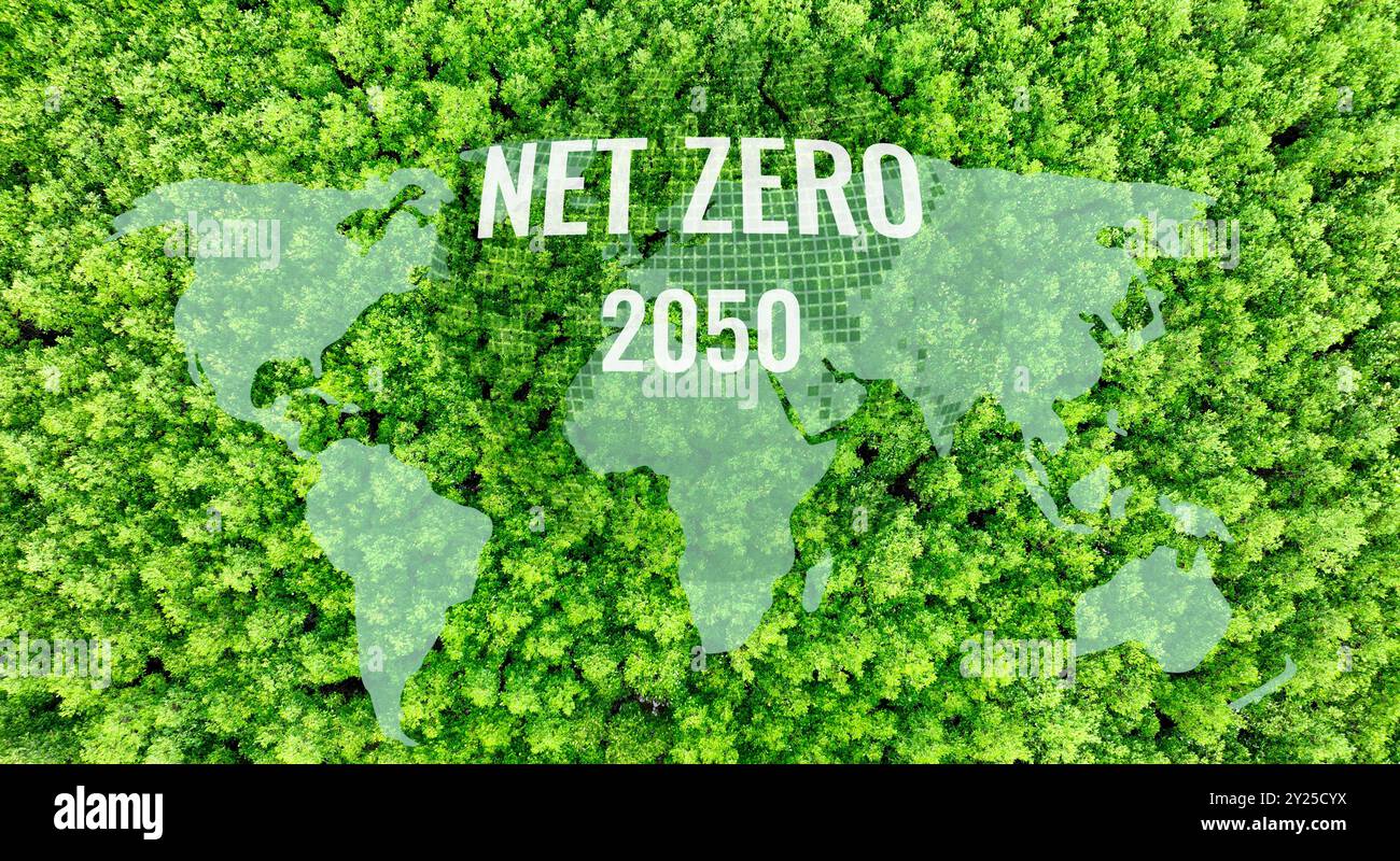 Net Zero target for 2050. Business strategy for reducing greenhouse gas ...