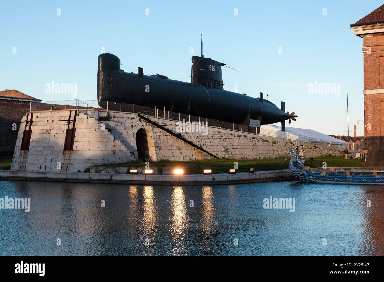 Venice, Italy - April 19, 2024: The Enrico Dandolo Submarine is one of ...