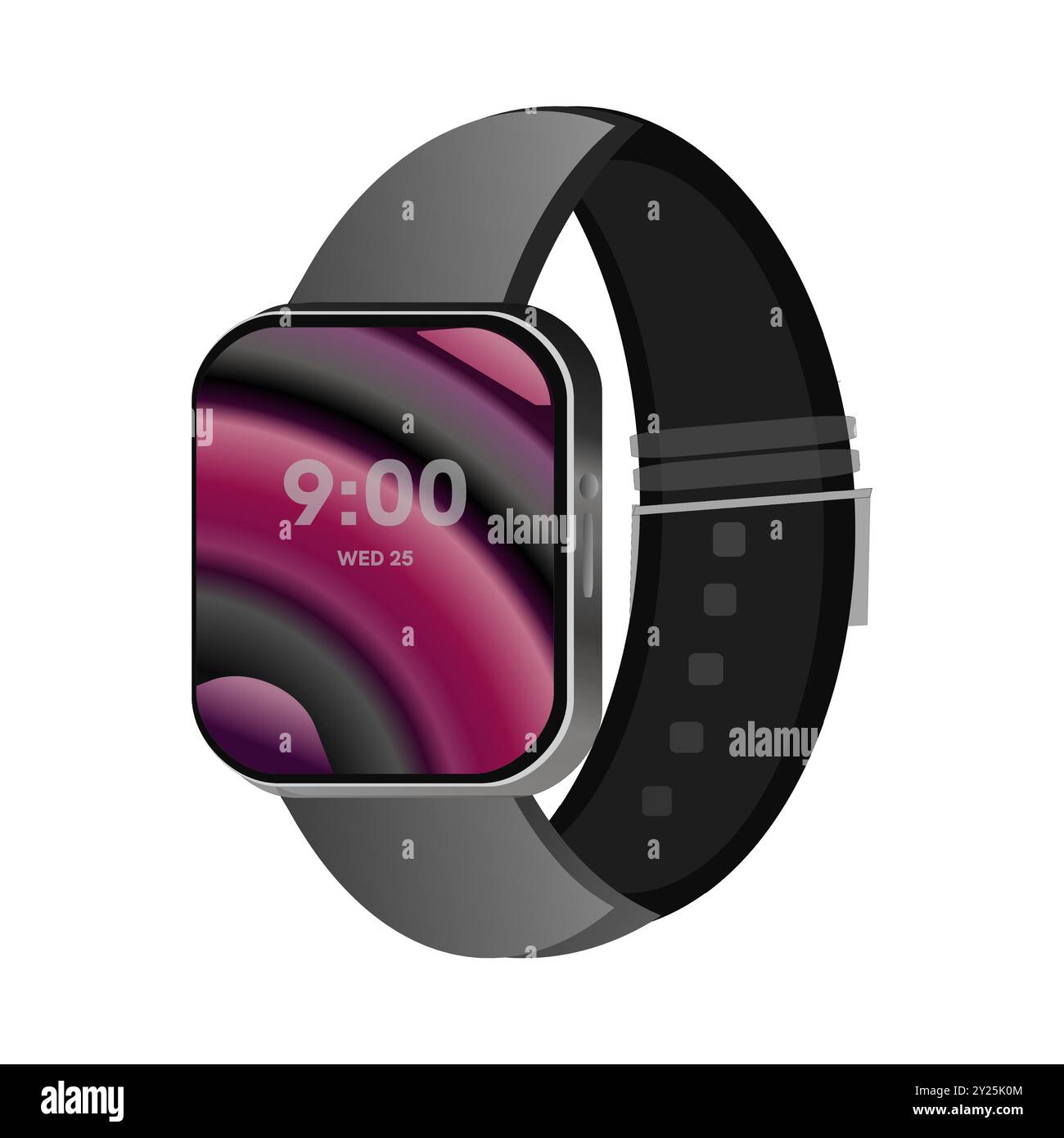 Futuristic Digital Smart watch Displaying Time and Date with Abstract ...