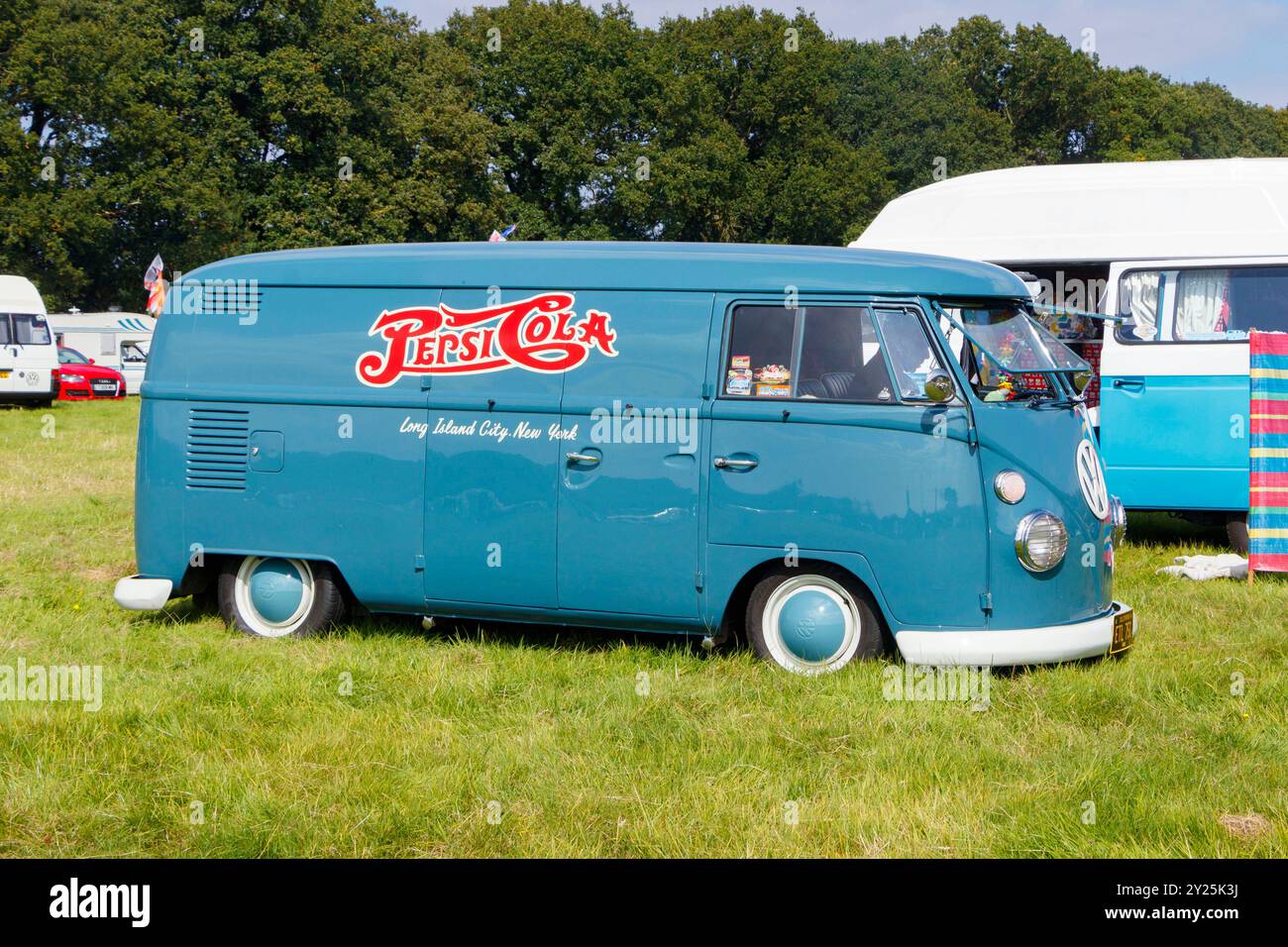 lowered Vintage blue Volkswagen Type 1 van with a Pepsi Cola logo ...