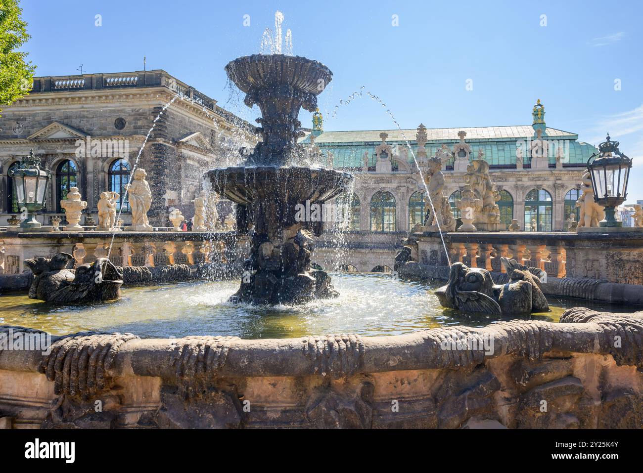 The Zwinger palace complex with gardens, one of the most important ...