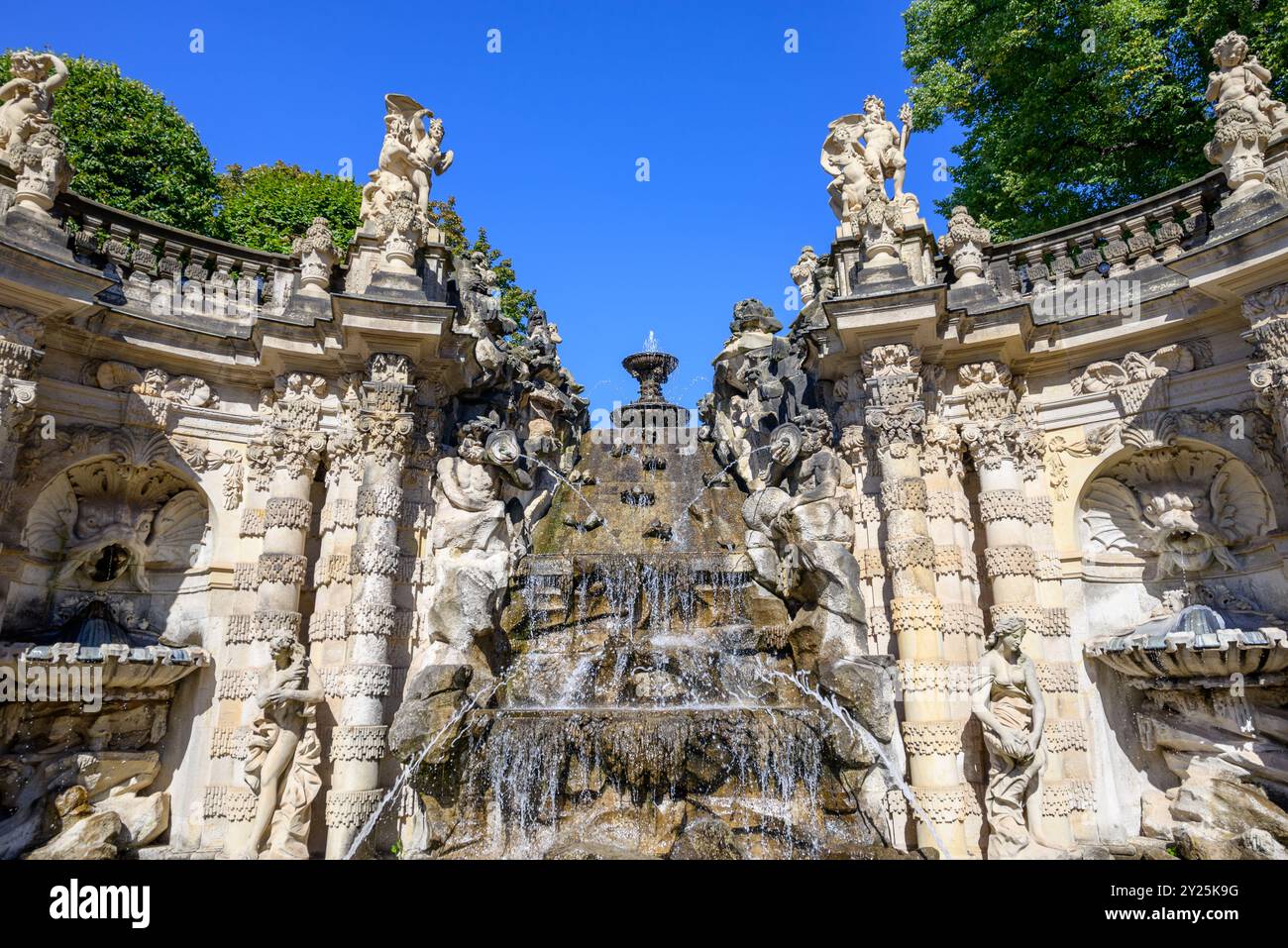 Decorative fountain Nymphs Bath (Nymphenbad) in the Zwinger palace ...