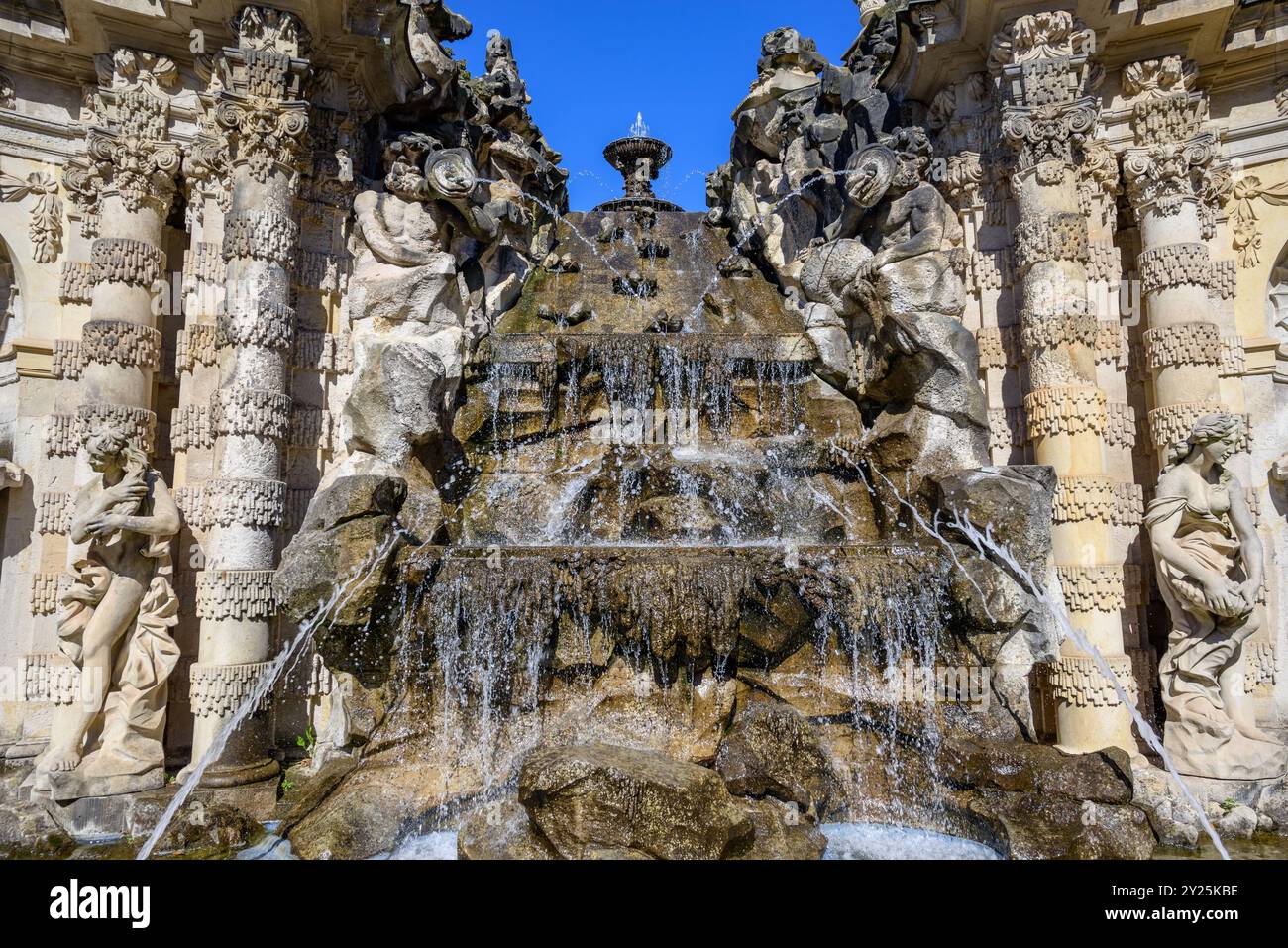 Decorative fountain Nymphs Bath (Nymphenbad) in the Zwinger palace ...